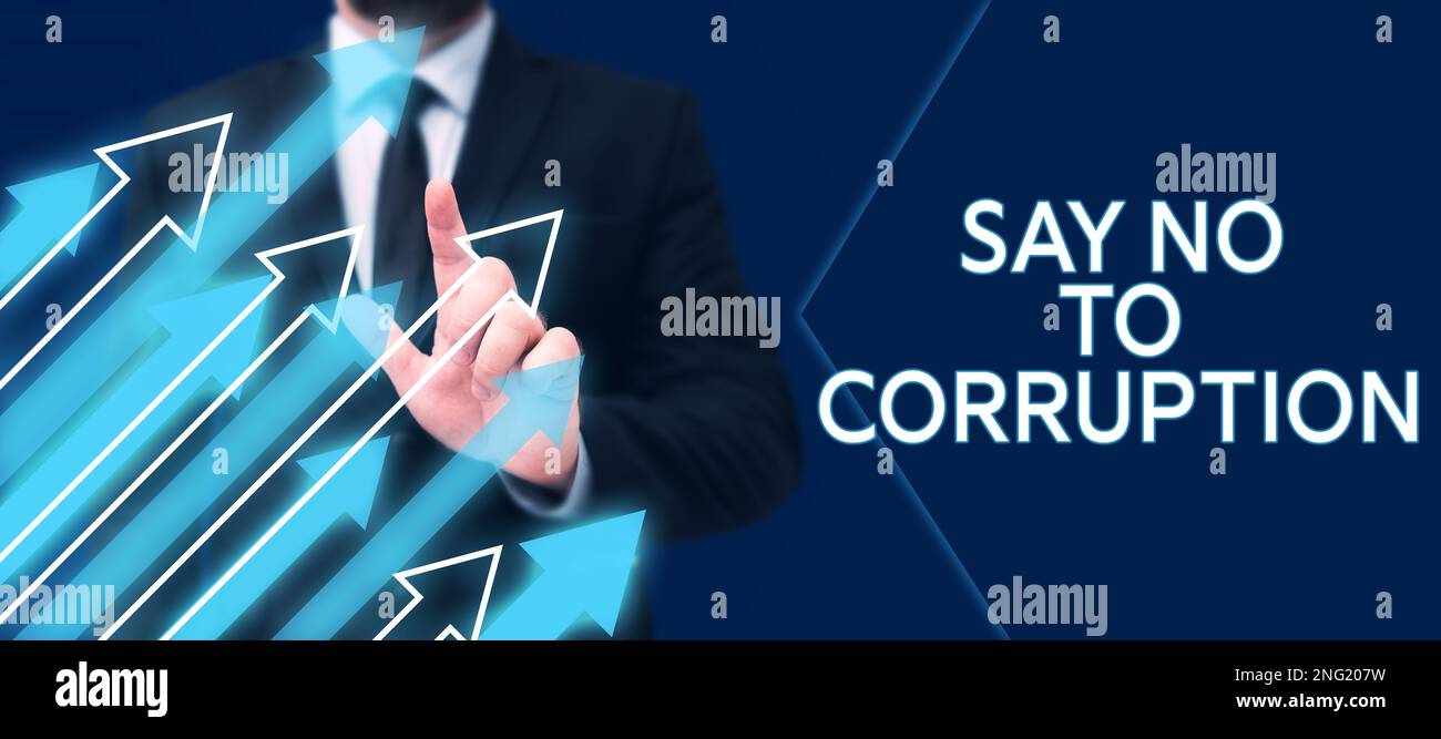 Conceptual display Say No To Corruption. Business concept Introducing ...