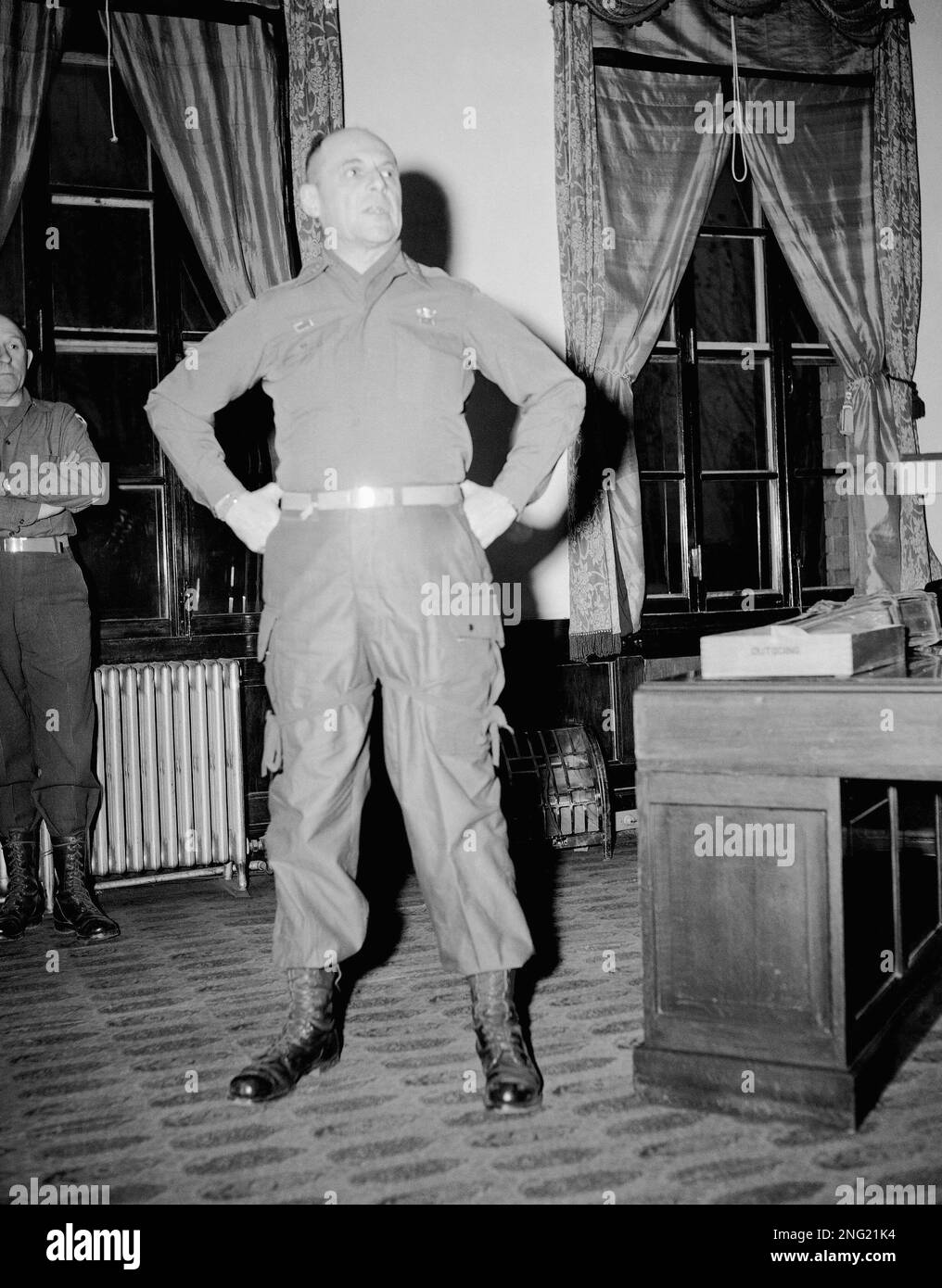 Lt. Gen. Matthew B. Ridgway, new Eighth Army Commander, stands with ...