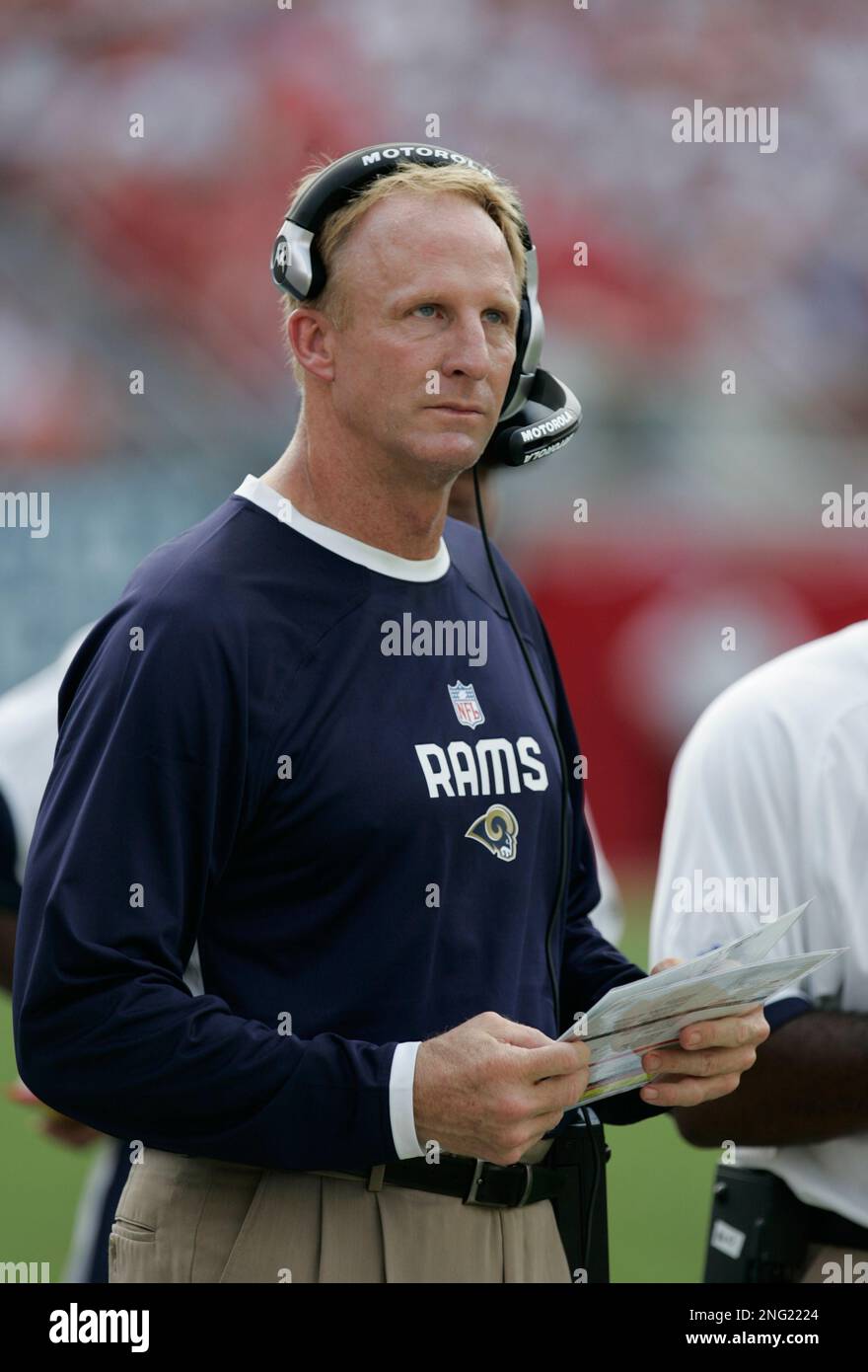 St. Louis Rams Defensive Coordinator Jim Haslett on the sidelines ...