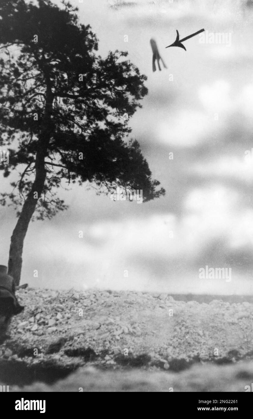 An Aerial Torpedo in flight photographed just after its discharge from ...