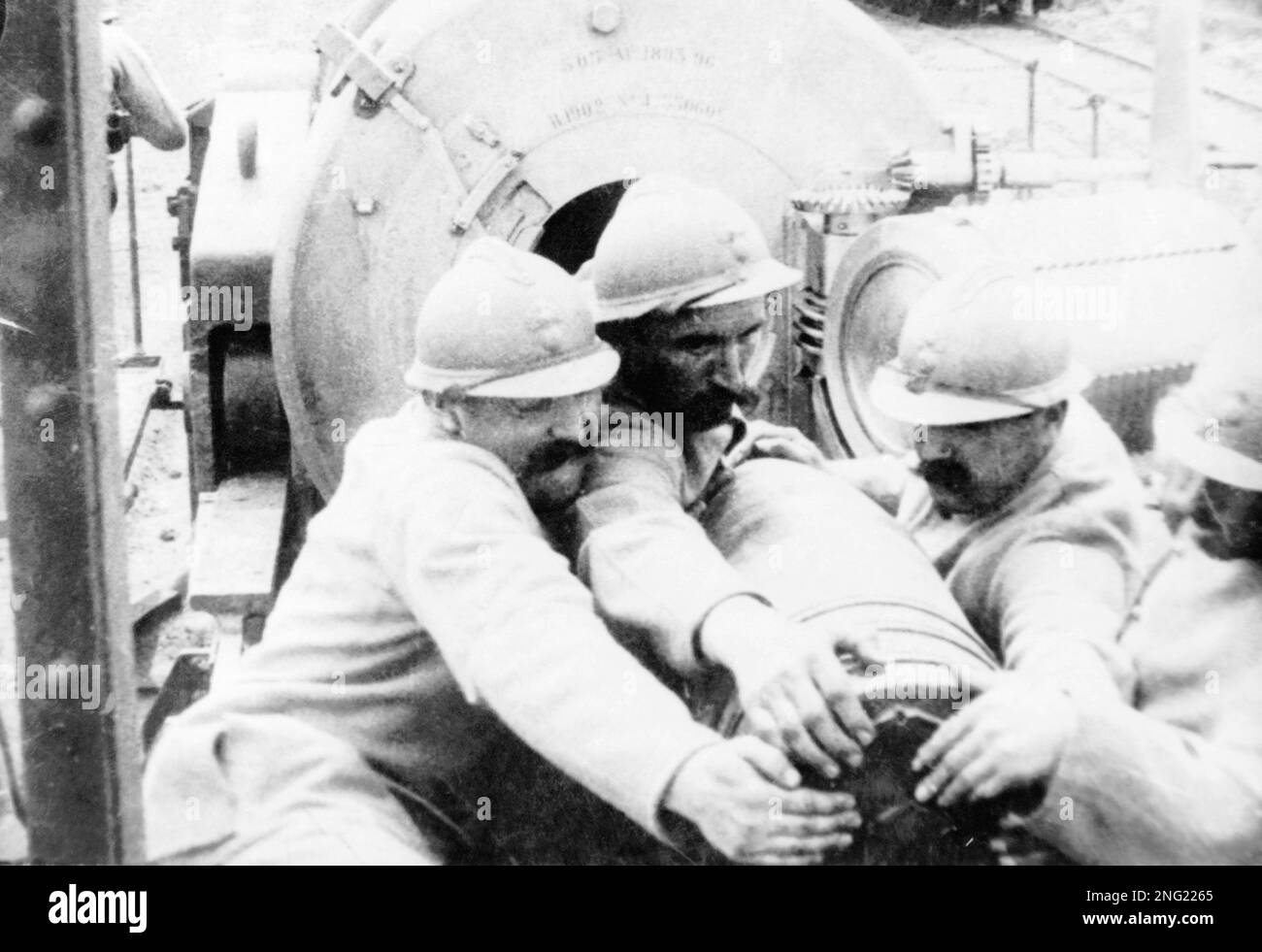Loading a French gun which is said to be more powerful than the biggest ...