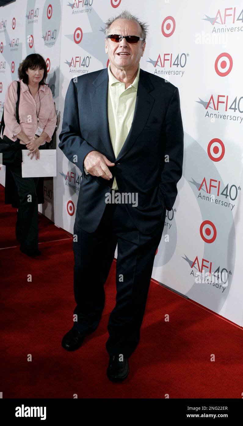 Actor Jack Nicholson arrives at AFI's 40th Anniversary Wednesday, Oct. 3, 2007, in Los Angeles ...