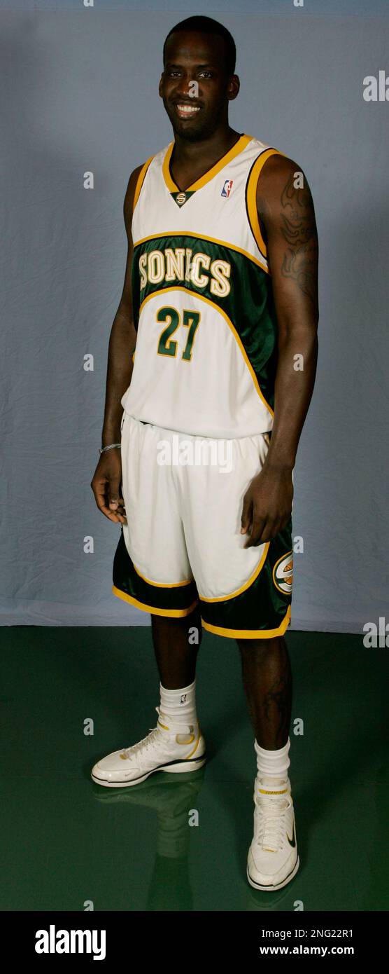 Seattle SuperSonics' Johan Petro poses for a photo on NBA basketball ...