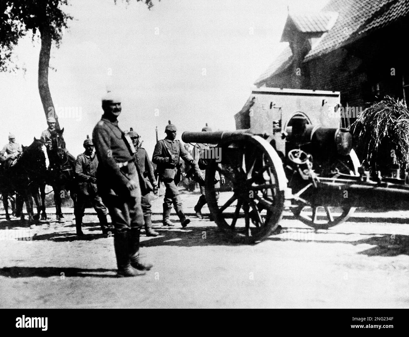 German field artillery beginning the retreat from the front which had ...