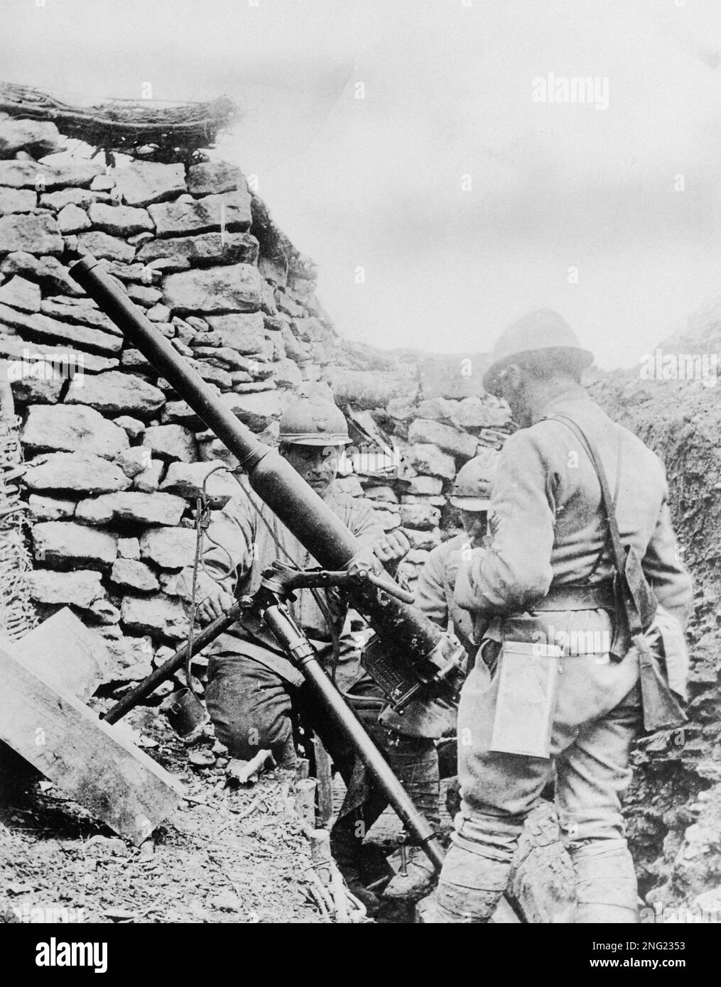 An aerial torpedo thrower in action on the French front during World ...