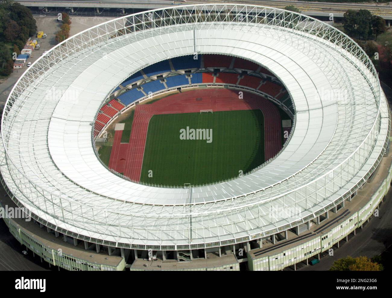 Aerial view of the of the Ernst-Happel stadium, on Tuesday, Oct. 2 ...