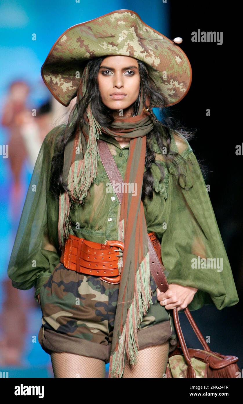A model wears a creation during French fashion designer Jean-Paul ...