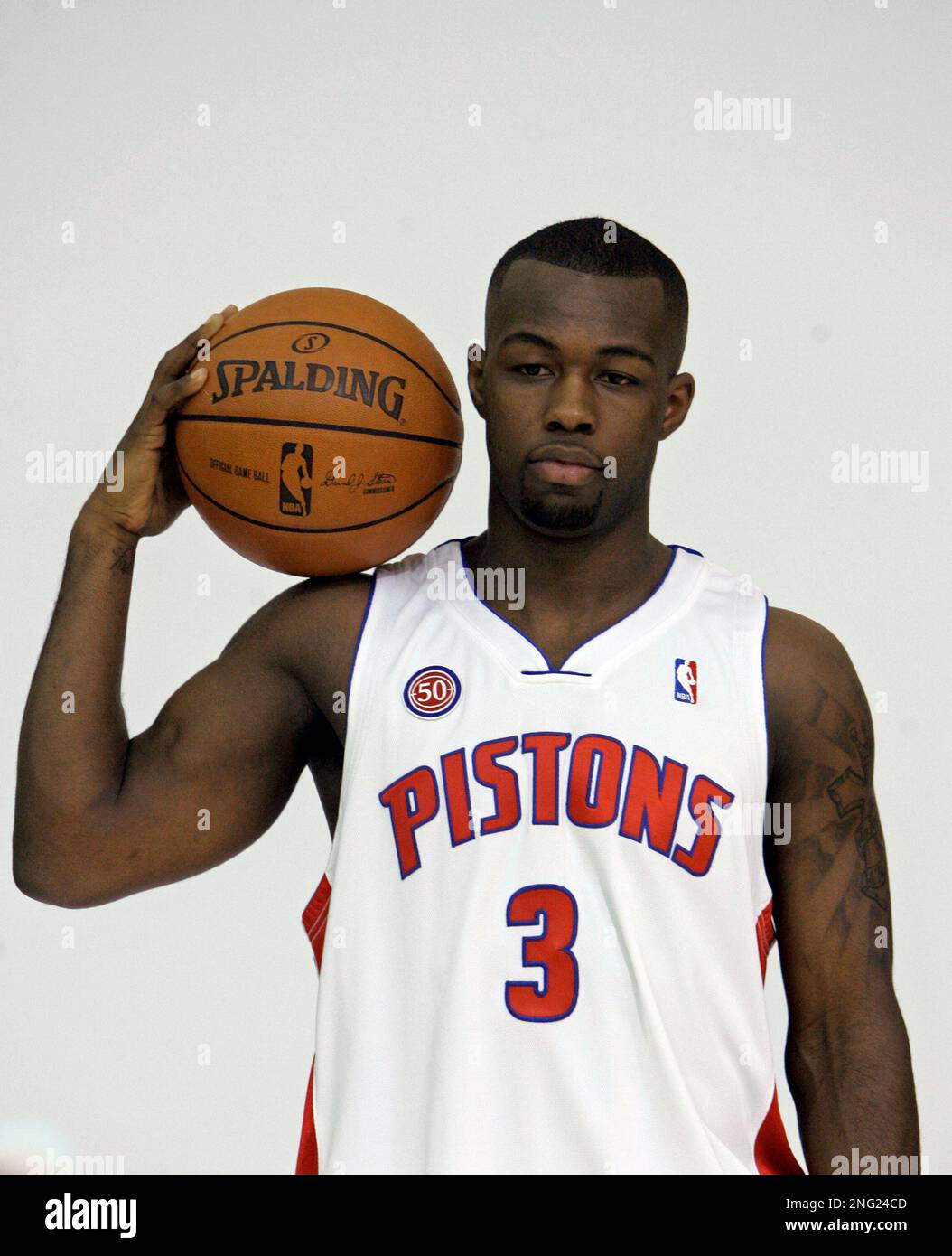 Detroit Pistons first round, 15th overall, draft choice Rodney Stuckey ...