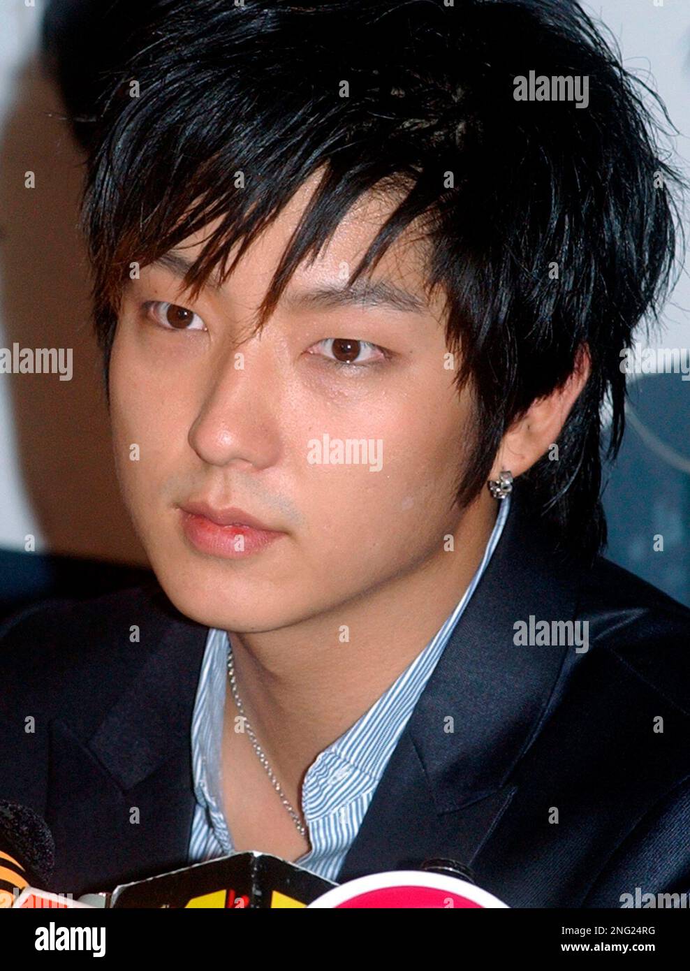South Korean actor Lee Jun-gi attends a press conference in Hong Kong ...