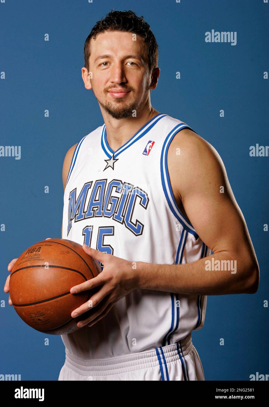 Orlando Magic forward Hedo Turkoglu of Turkey poses for a photo during ...