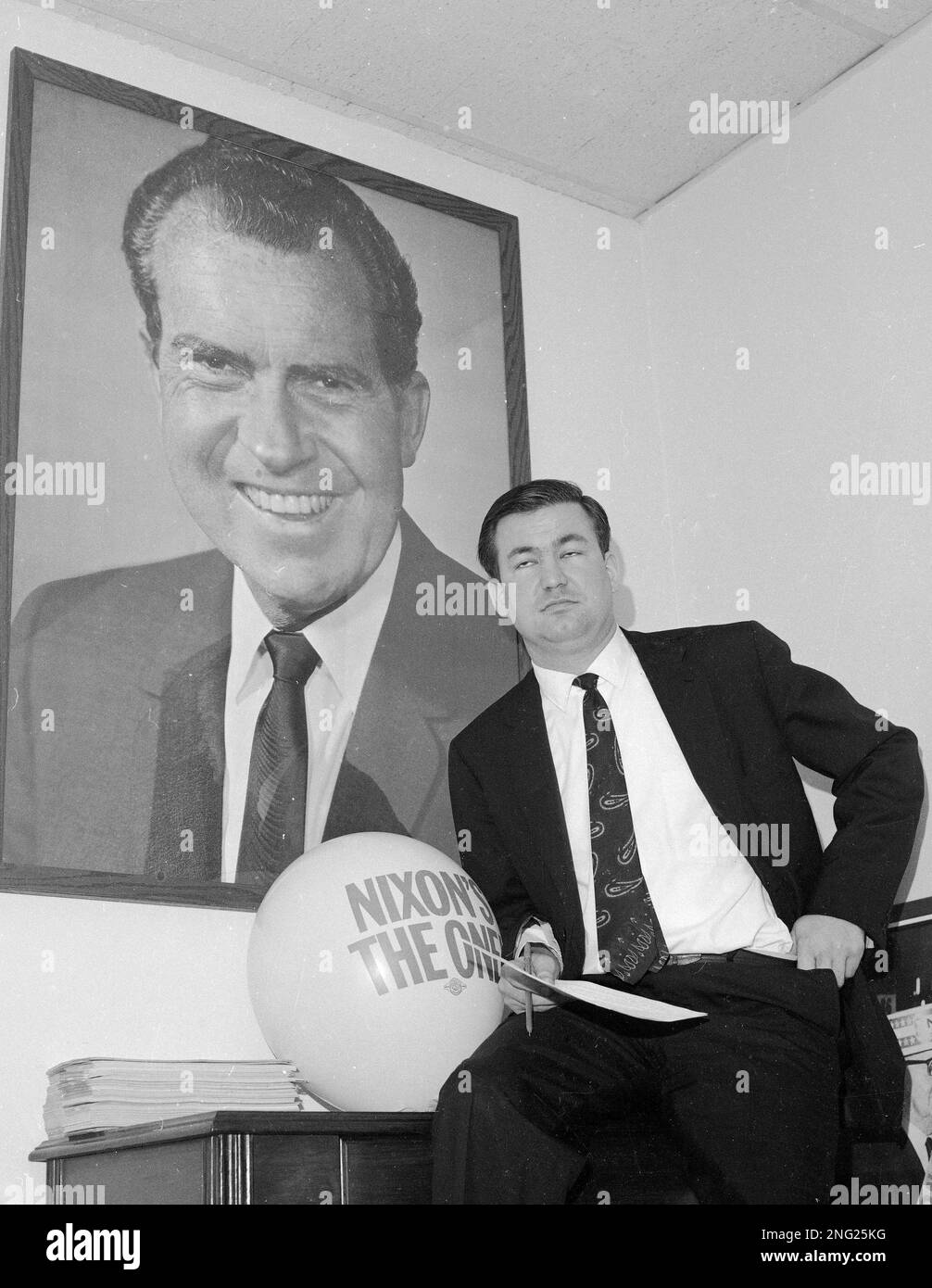 Patrick Buchanan, adviser to Richard Nixon, shown at Nixon's New York ...