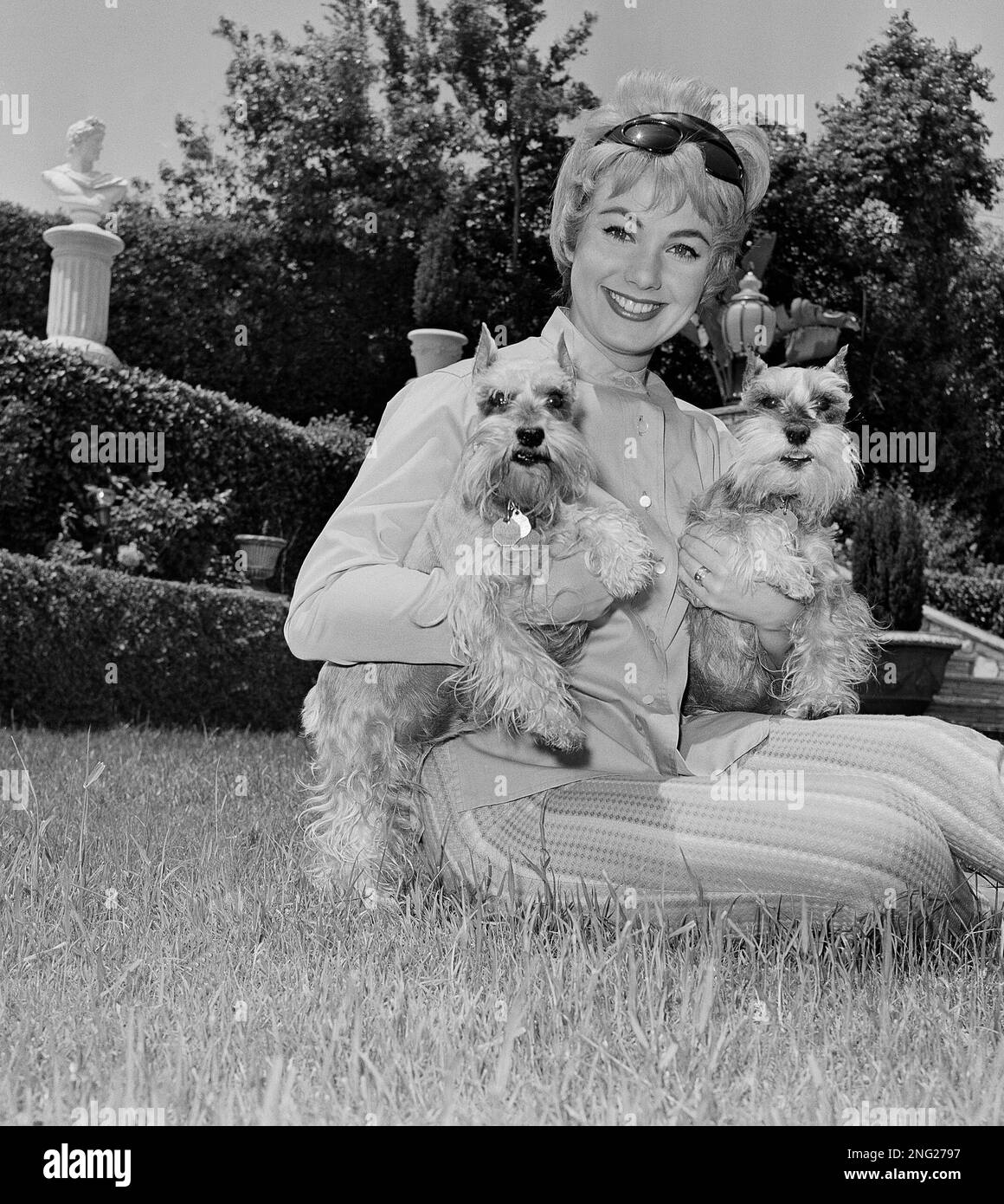 Relaxing in the garden of her Bel Air, Calif., home home, film star ...