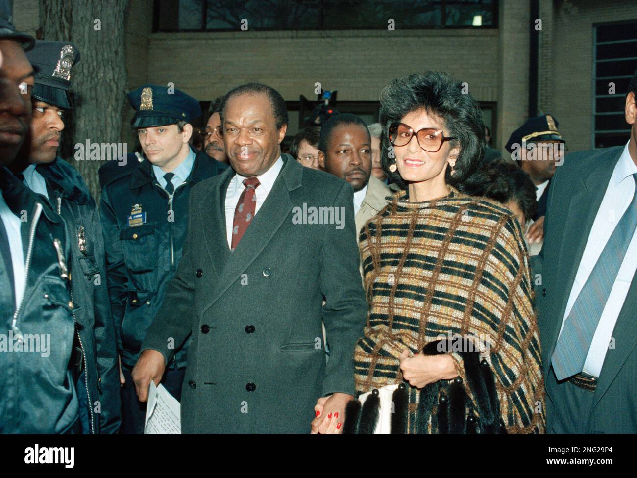 District of Columbia Mayor Marion Barry with his wife Effi, leave a ...