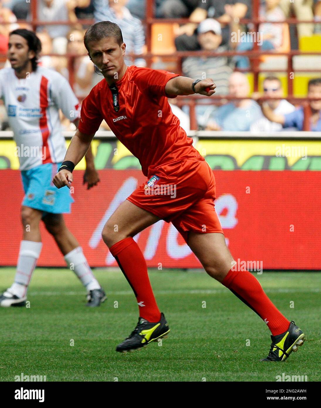 Referee Daniele Orsato during an Italian major league soccer match between Inter Milan and ...
