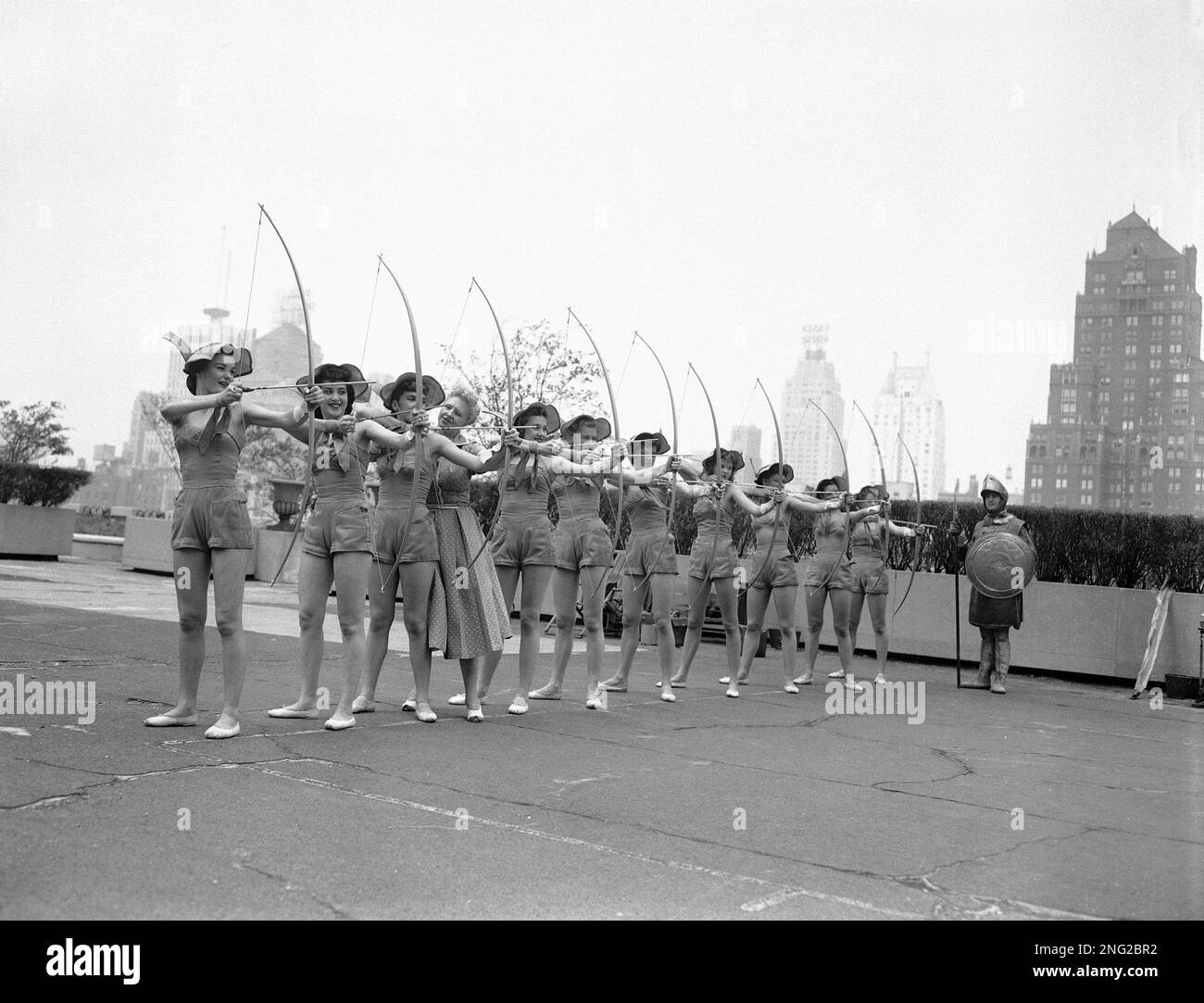 Ten members of Radio City Music Hall's Rockettes line up for a lesson ...