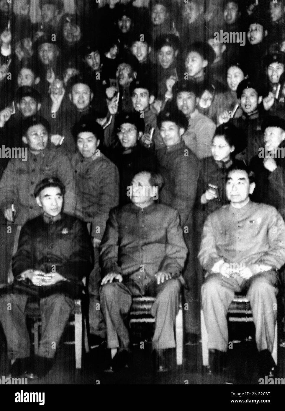 Communist Chinese Chairman Mao Tse-tung, center, with vice chairman Lin ...