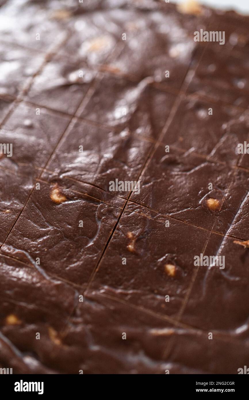 Chocolate macadamia fudge Stock Photo - Alamy