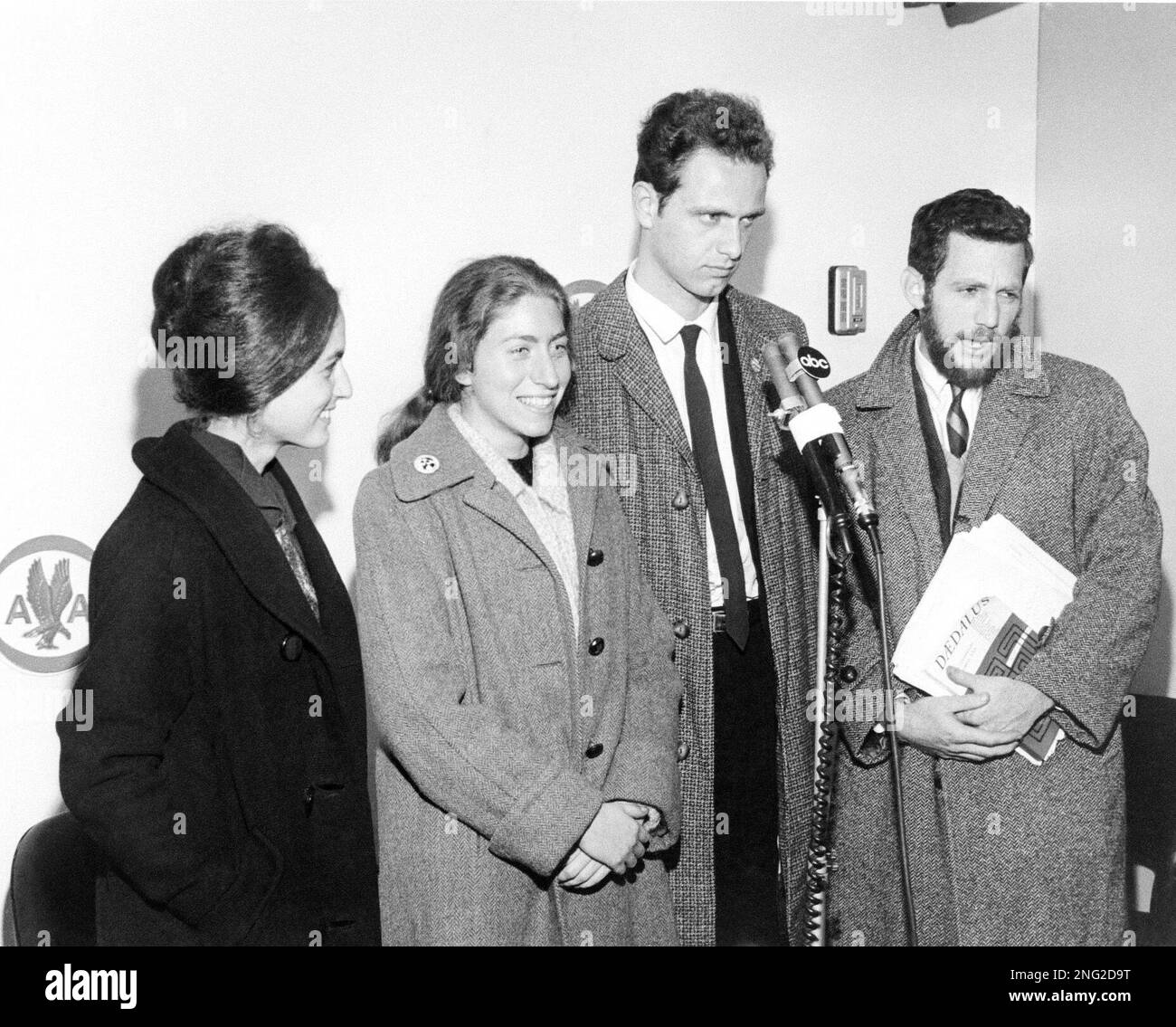 From left to right, Susan Golberg, Bettina Aptheker, Mario Savio and ...