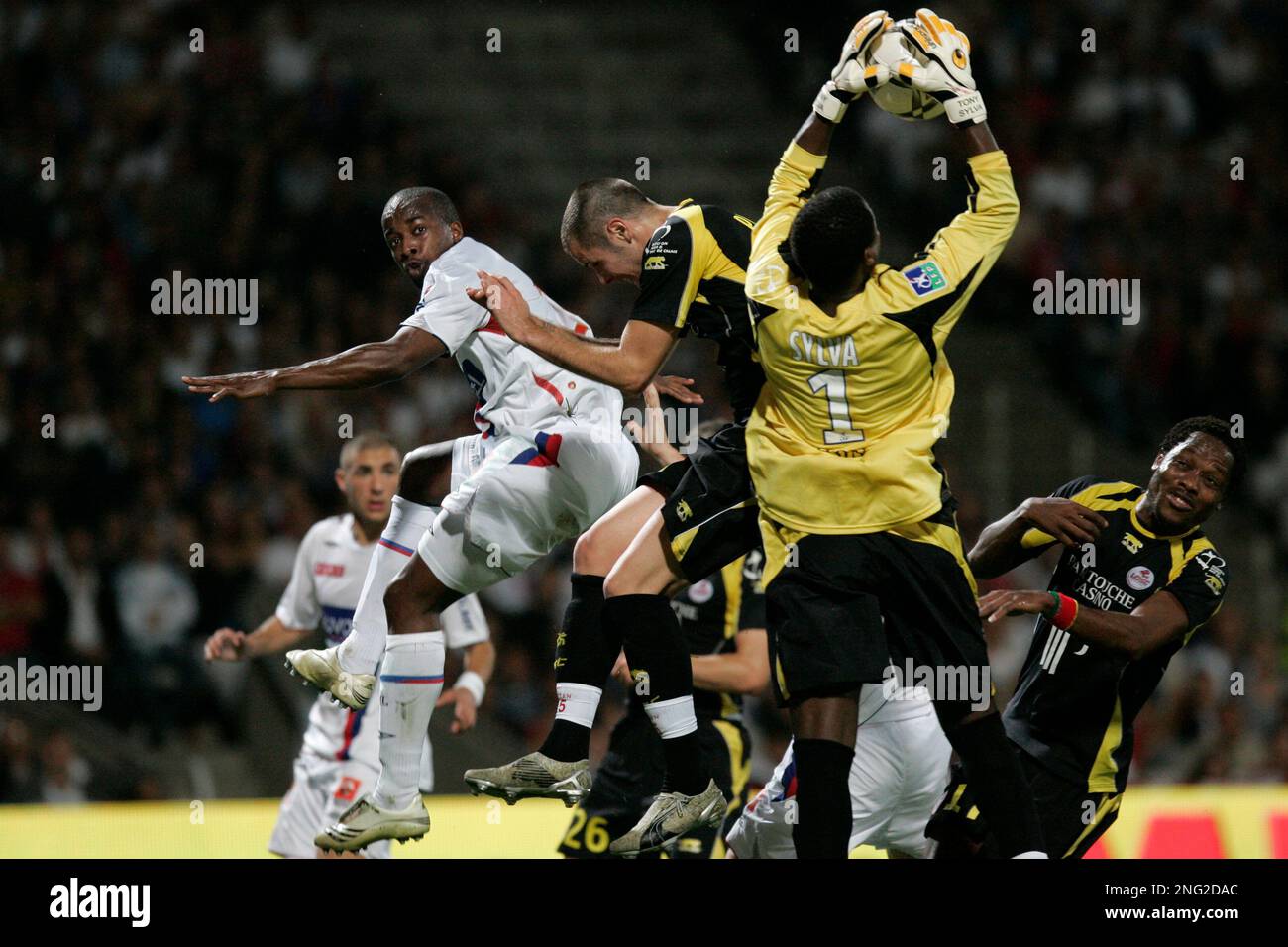 Lyon's goalkeeper Sylva makes a save during their French first league ...