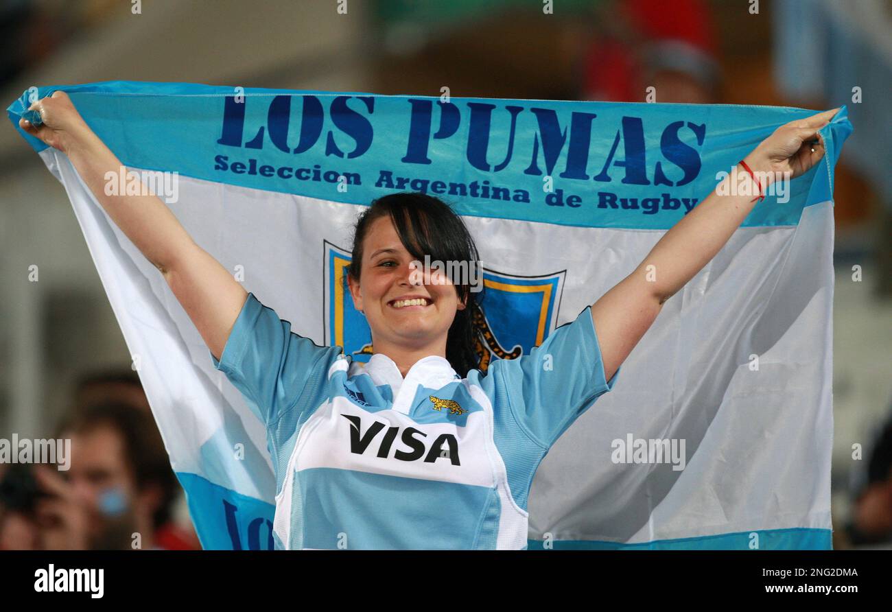 An Argentina supporter is seen before the Rugby World Cup Group D match ...