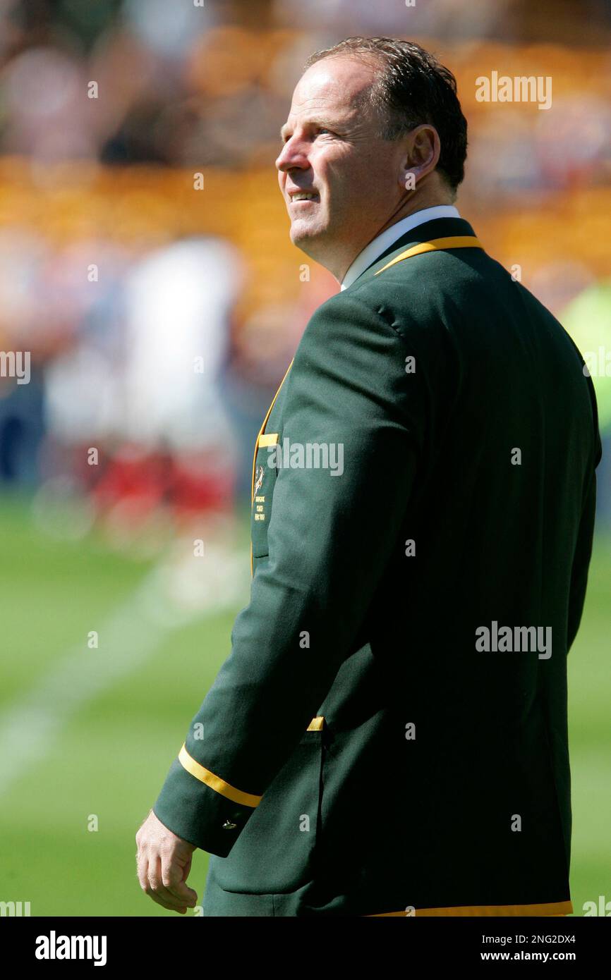 South Africa's coach Jake White looks on prior to the Rugby World Cup ...