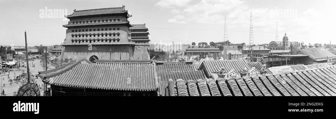 Birds eye view of Peiping (Beijing) China in the center may be seen the ...