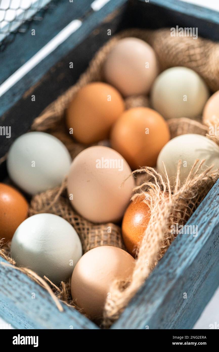 Fresh farm eggs Stock Photo - Alamy