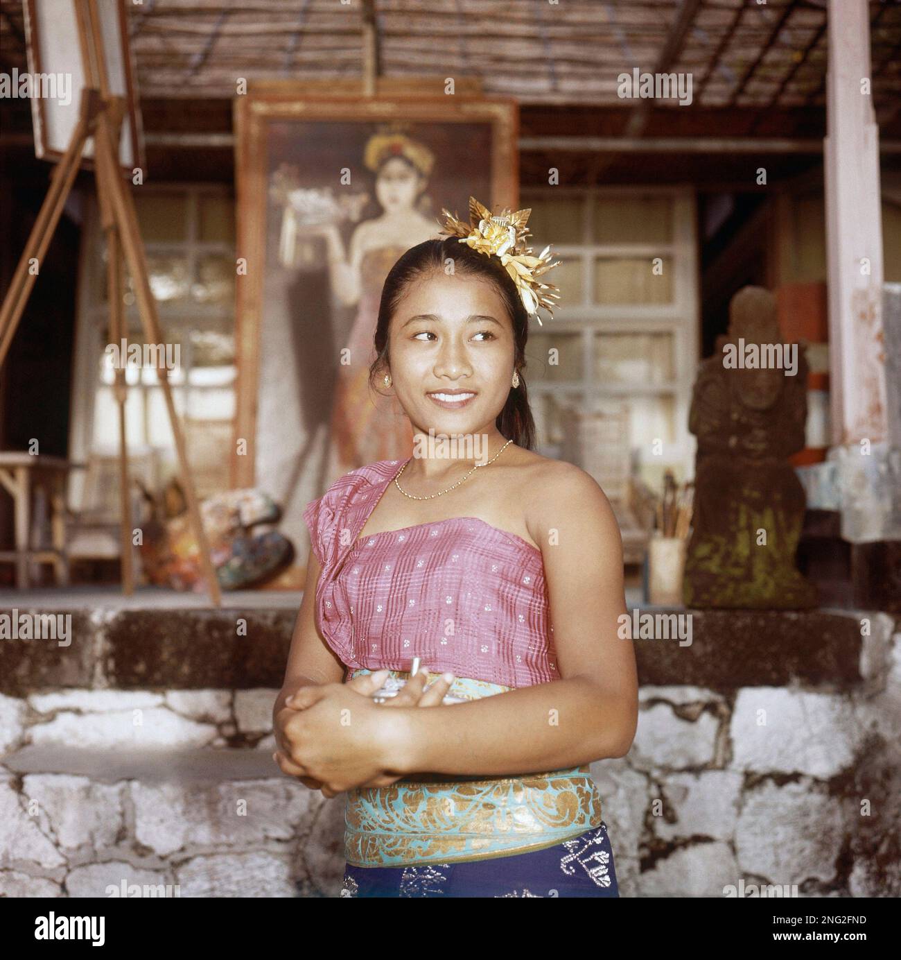 Close up of a native girl, one of Agus Djaya's favorite models for many ...