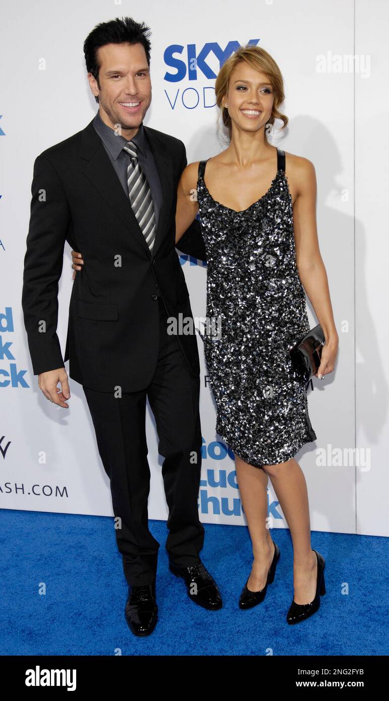 "Good Luck Chuck" co-stars Dane Cook and Jessica Alba pose together at ...