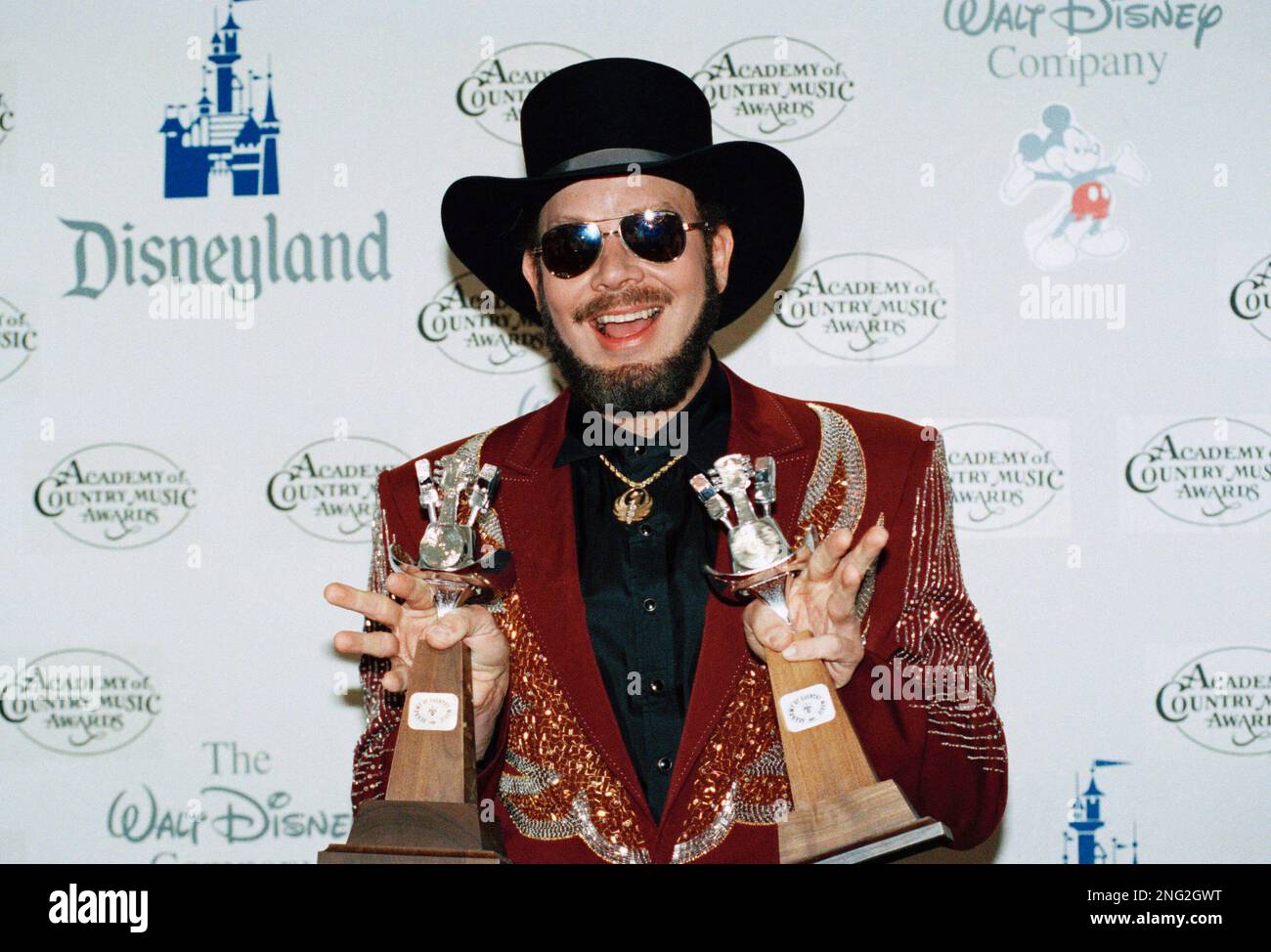 Hank Williams Jr. is all hats and smiles April 10, 1989 after receiving ...