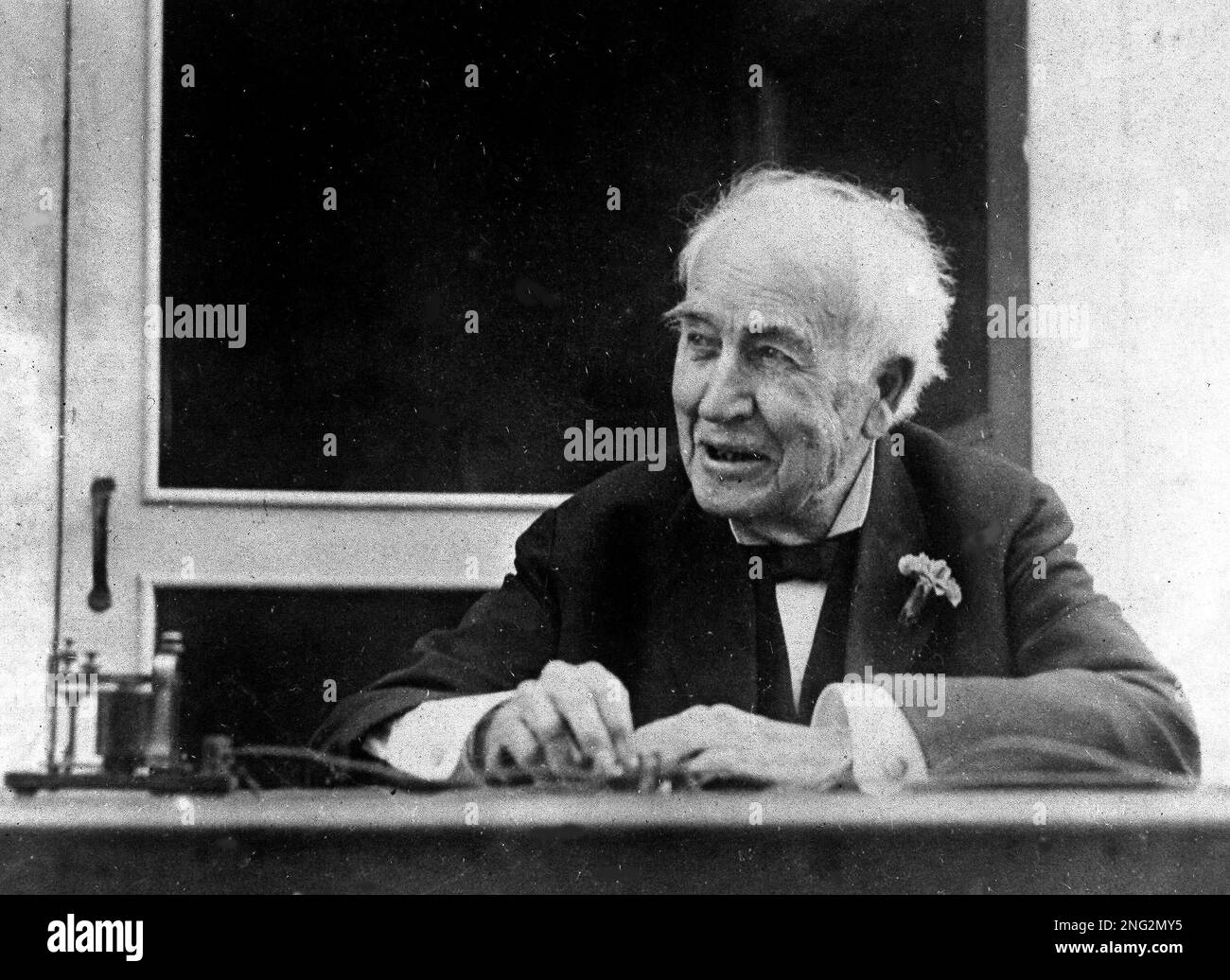 American inventor and businessman Thomas Edison, celebrating his 81st ...