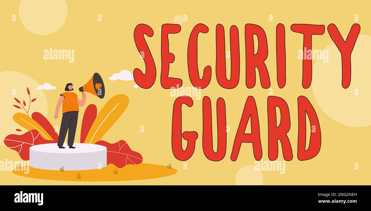 Inspiration showing sign Security Guard. Word Written on tools used to ...