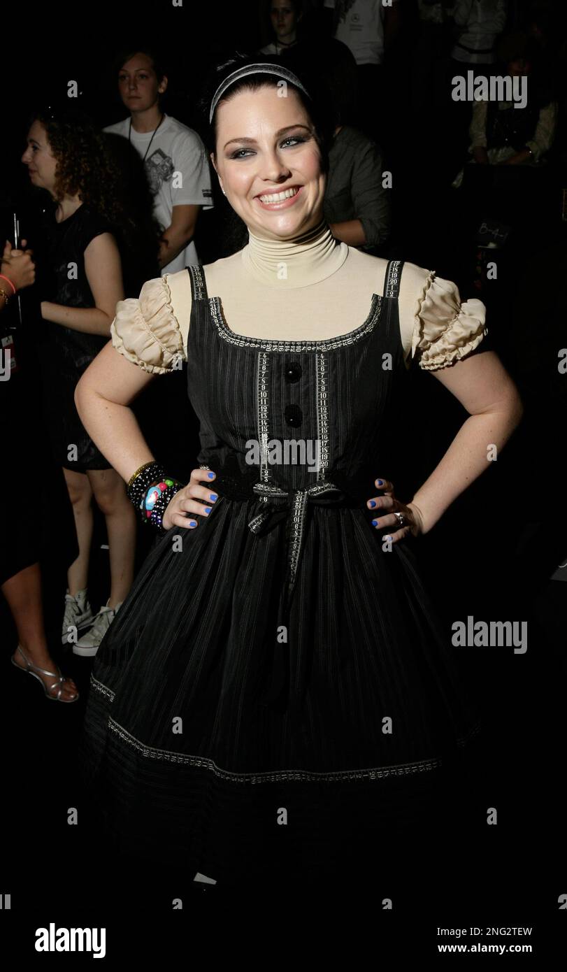 Amy Lee of Evanescence poses before the Anna Sui spring/summer ...