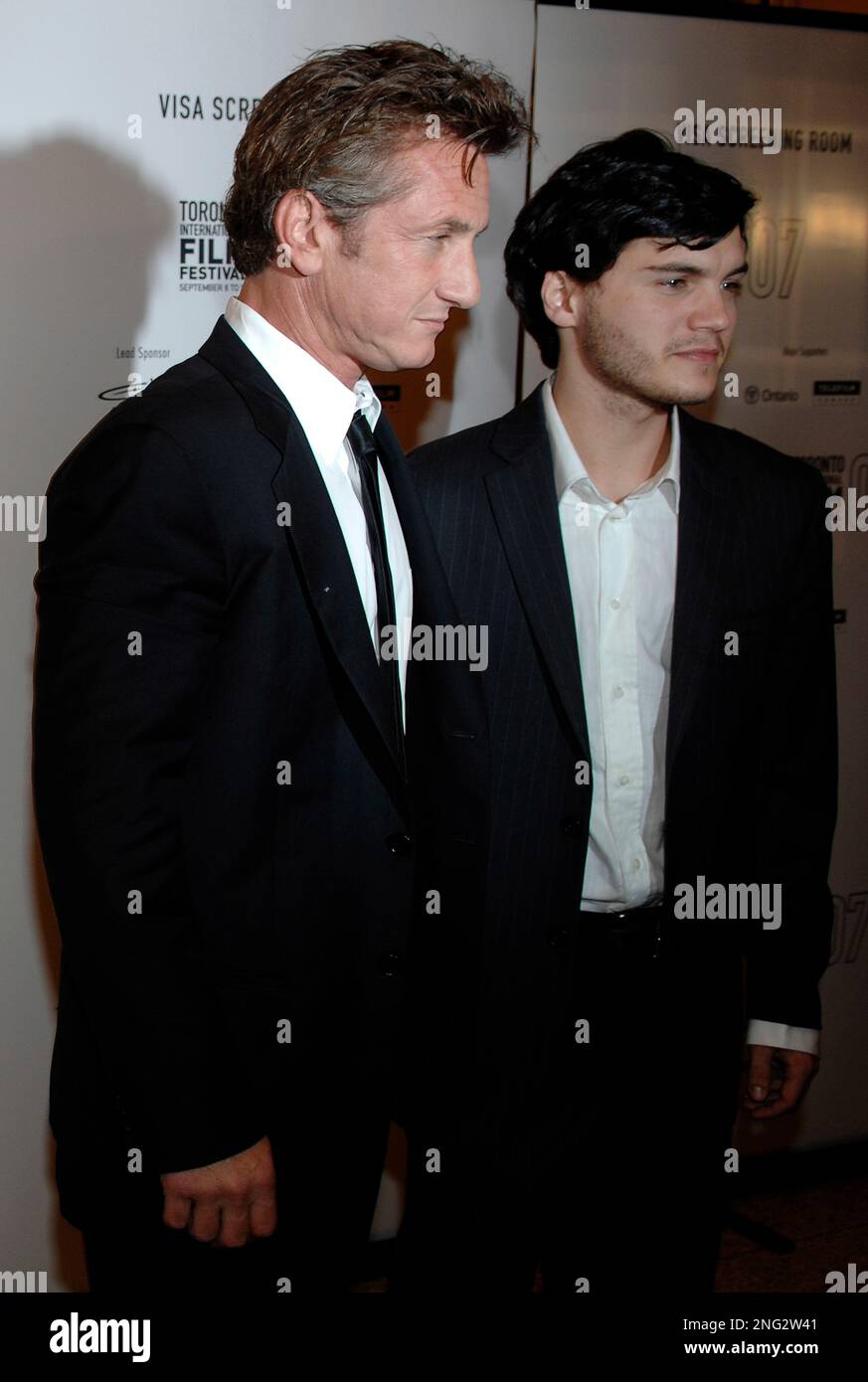Sean Penn, left, and Emile Hirsch arrive for the gala premiere of 'Into ...