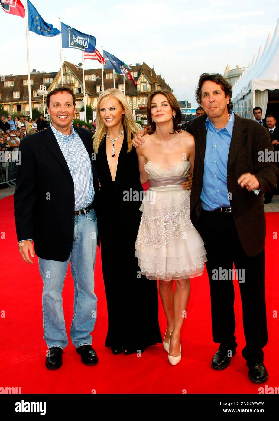 From left, U.S. director Bobby Farrelly, U.S. actress Malin Ackerman, U ...