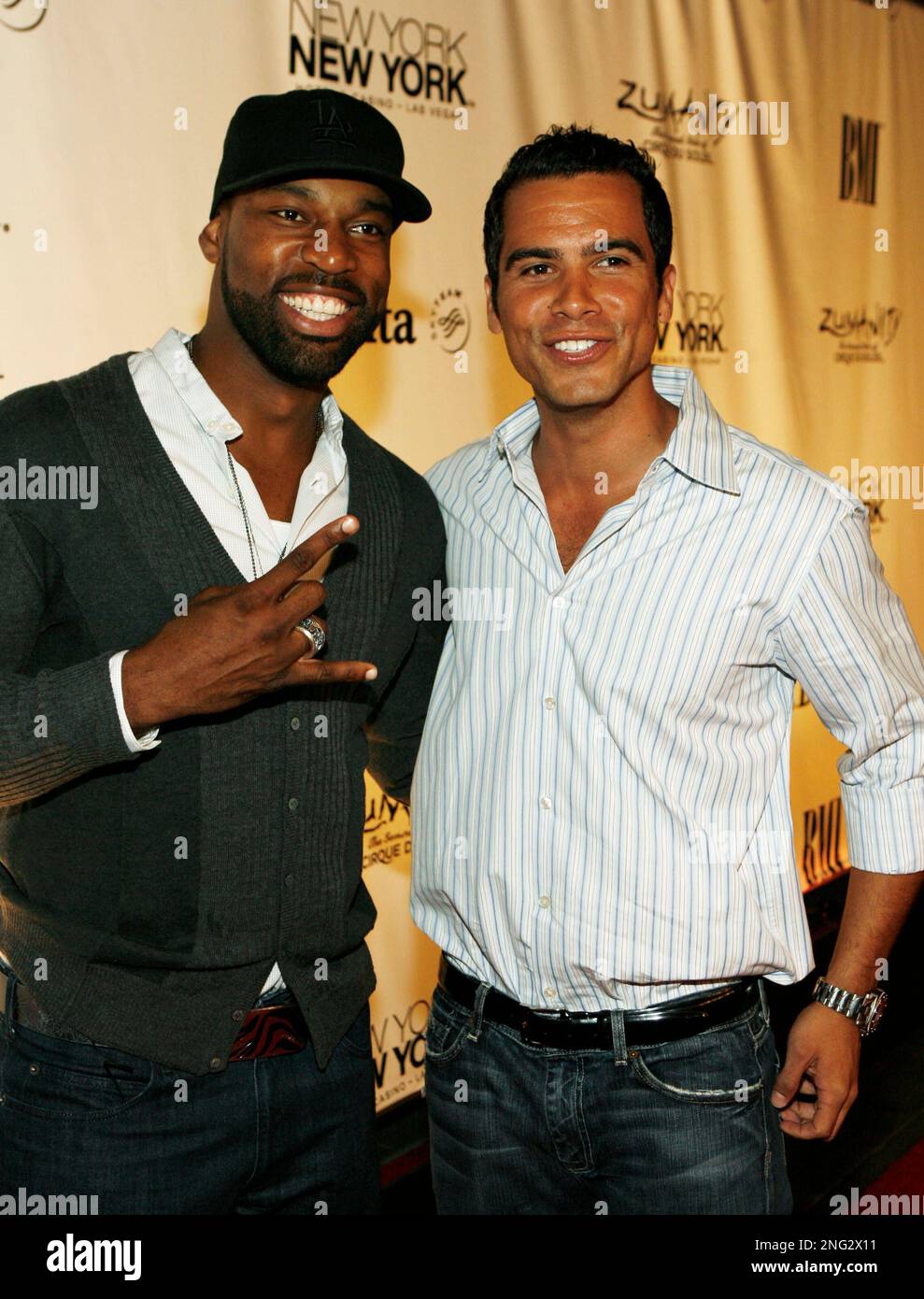 Cash Warren, right, and Baron Davis arrive at the BMI Urban Music ...