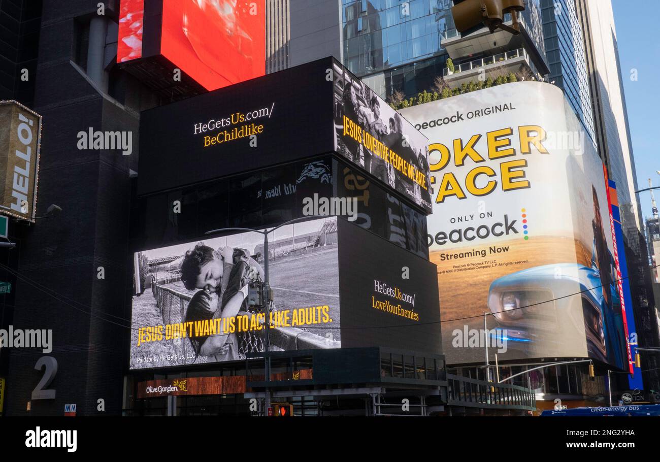 Hegetsus.com advertises the power of Jesus Christ on an electronic ...