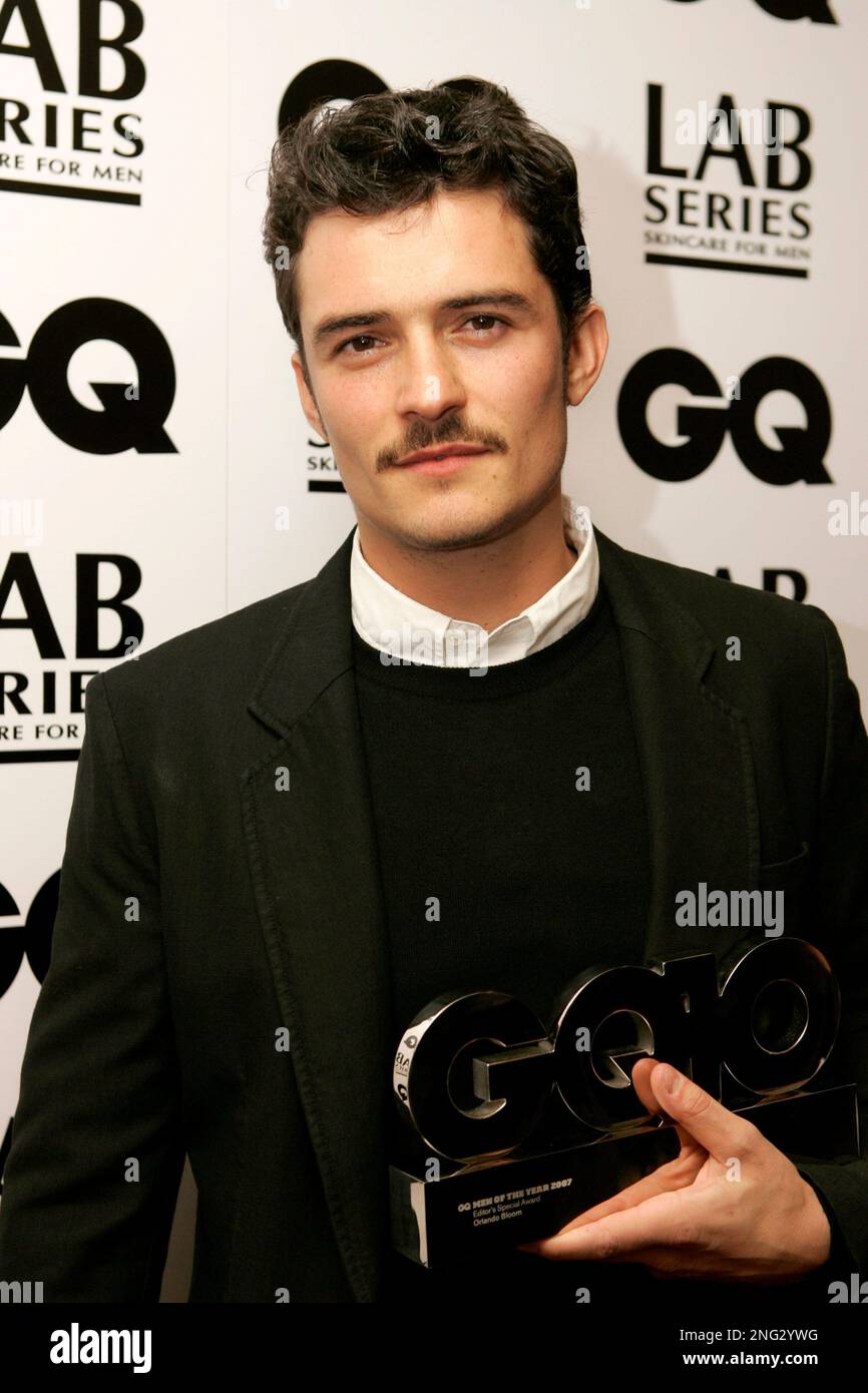 British actor Orlando Bloom, with his Editors special award at the GQ ...