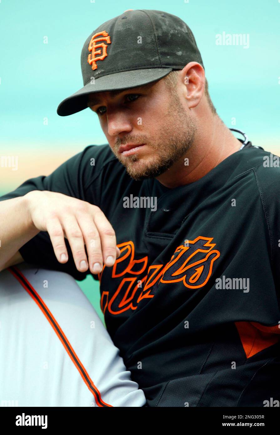 San Francisco Giants infielder Kevin Frandsen stretches during batting ...