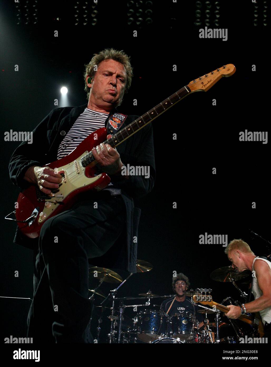 British lead singer Sting, right, guitarist, Andy Summers, left, and ...