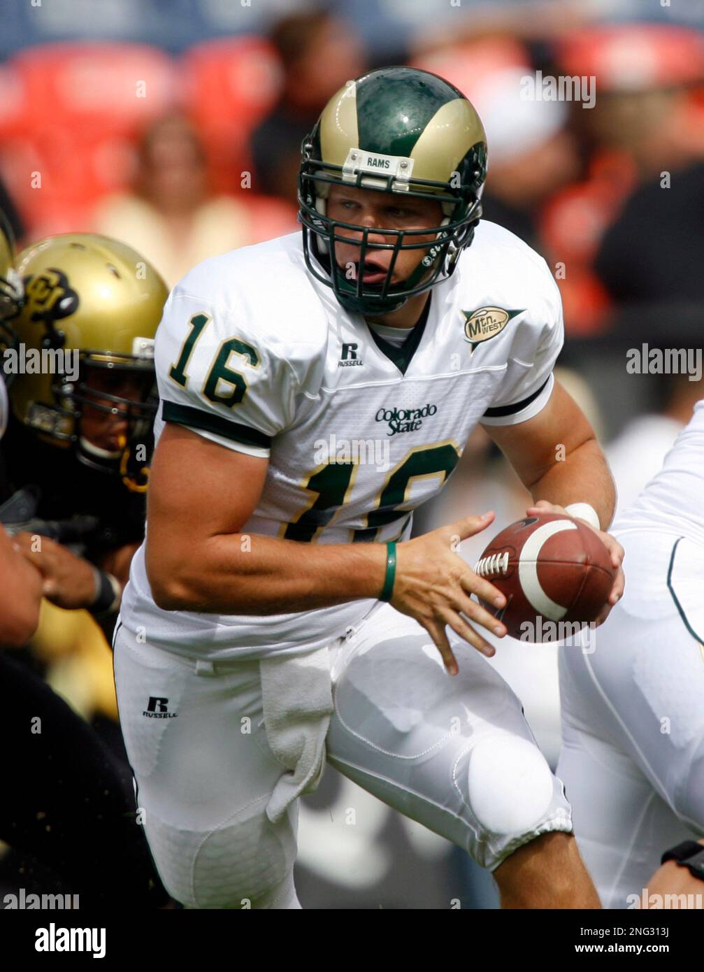 Colorado State quarterback Caleb Hanie takes the snap against in-state ...
