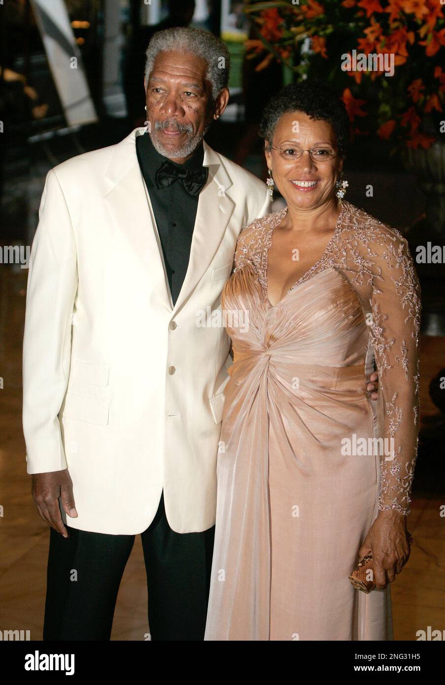 U.S. actor Morgan Freeman and his wife Myrna arrive for an auction in ...