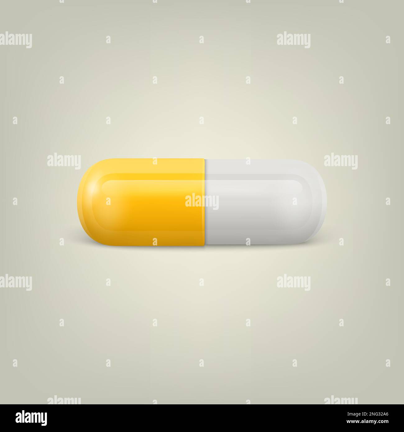 Vector 3d Realistic Yellow and White Pharmaceutical Medical Pill ...