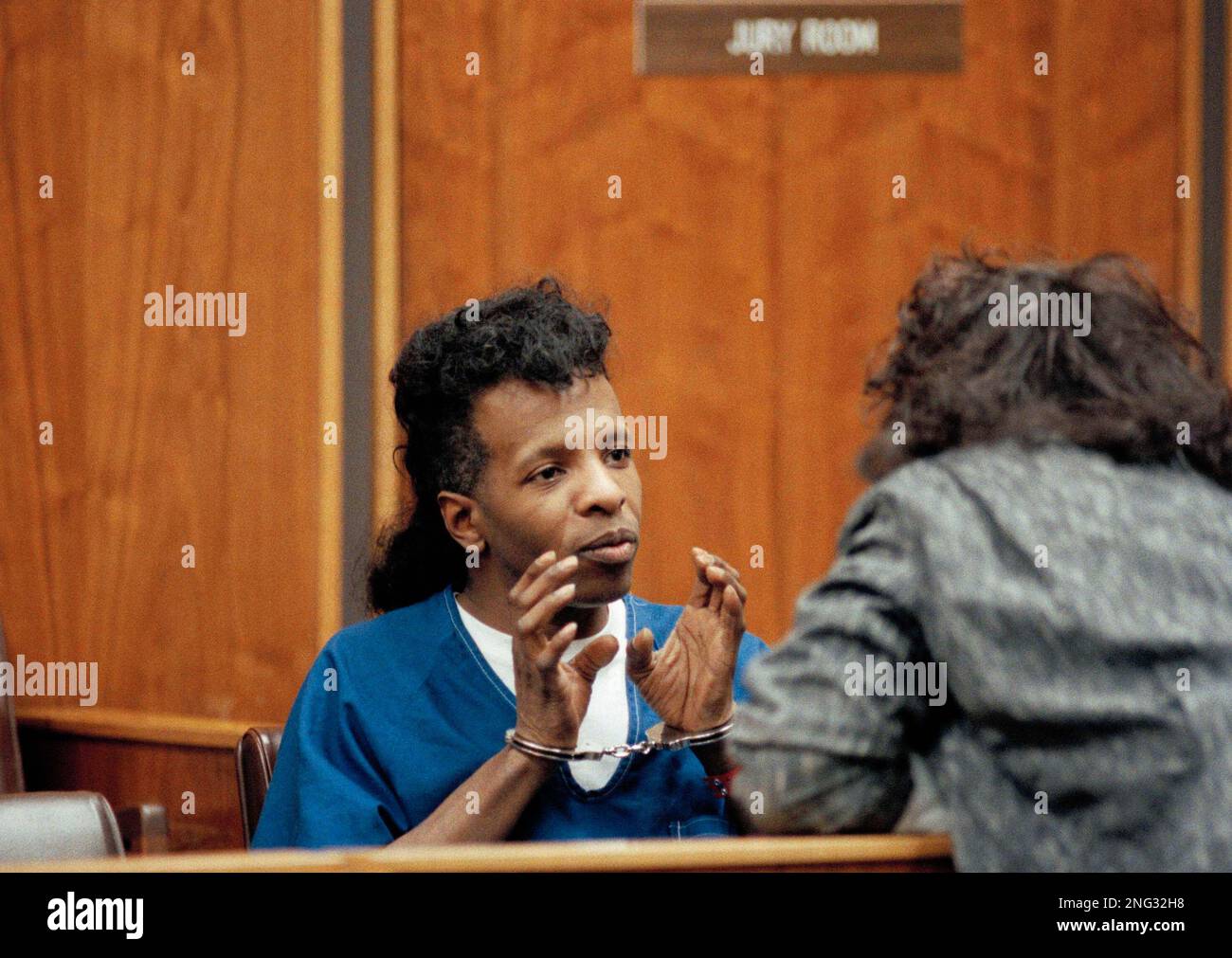 Sylvester Stewart, better known as singer Sly Stone, talks with lawyer ...