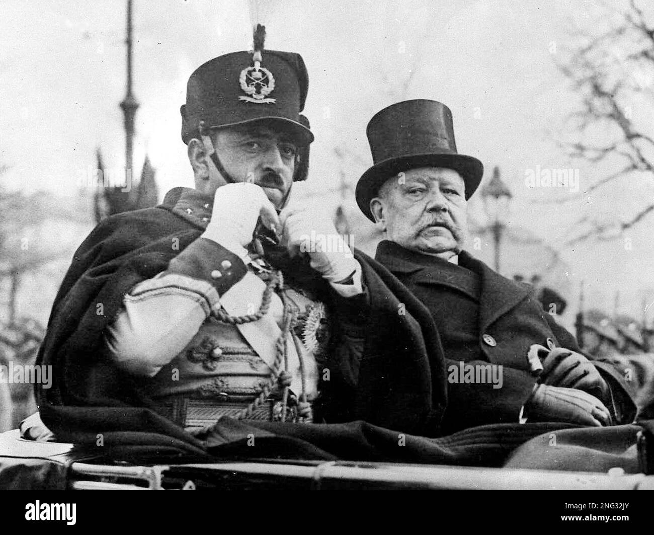 President Paul Von Hindenburg of Germany, right, is driven with King ...