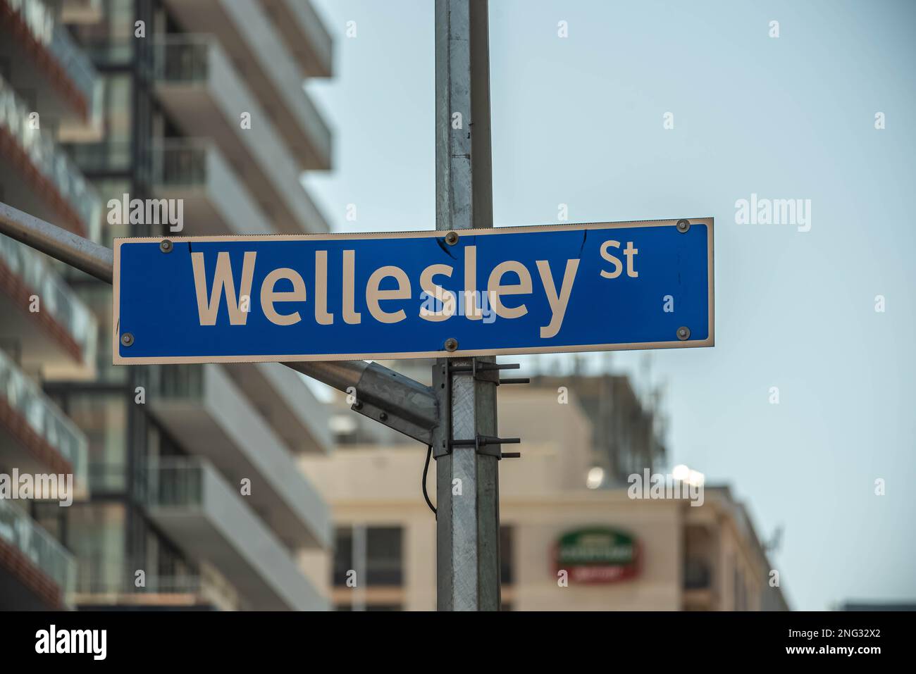 The Wellesley street sign Stock Photo - Alamy