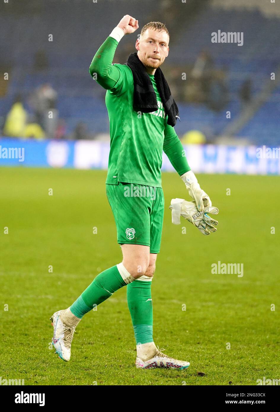 Cardiff City goalkeeper Ryan Allsop applauds the fans at full time ...