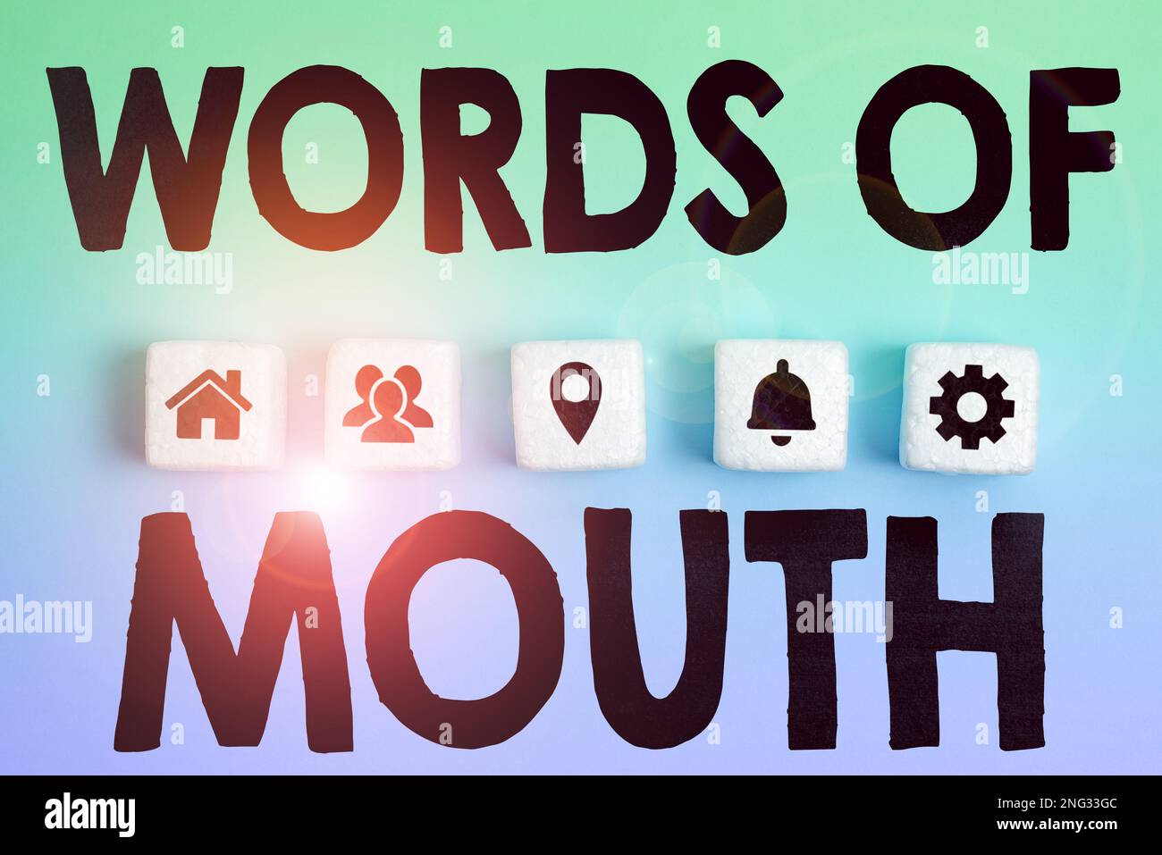 Inspiration showing sign Words Of Mouth. Business approach simple ...