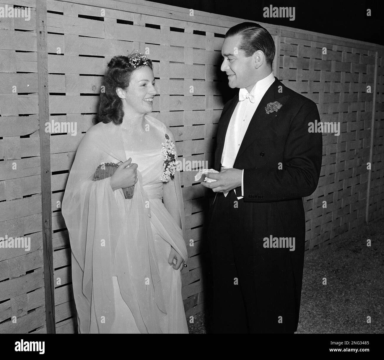 Actress Beatrice Straight and investor John Hay Whitney are seen at the ...