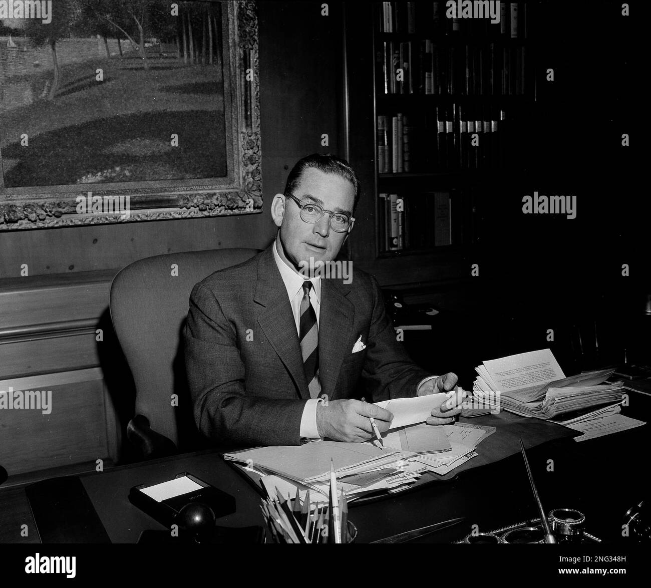 Newly-appointed ambassador to Great Britain, John Hay Whitney is seen ...